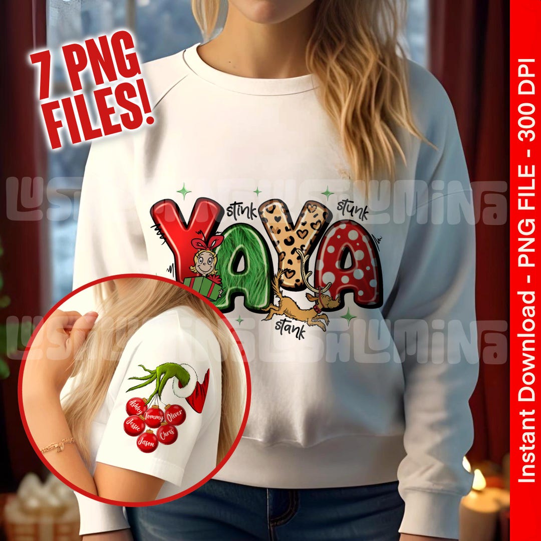 Custom Family Name Christmas PNG Bundle, Christmas Yaya, Characters ...