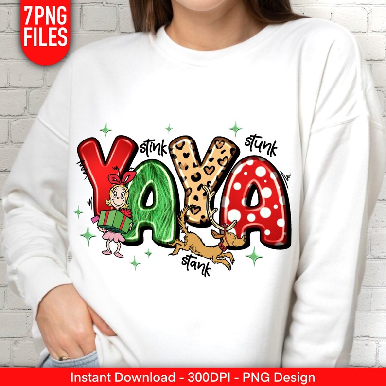 Custom Family Name Christmas PNG Bundle, Christmas Yaya, Characters ...