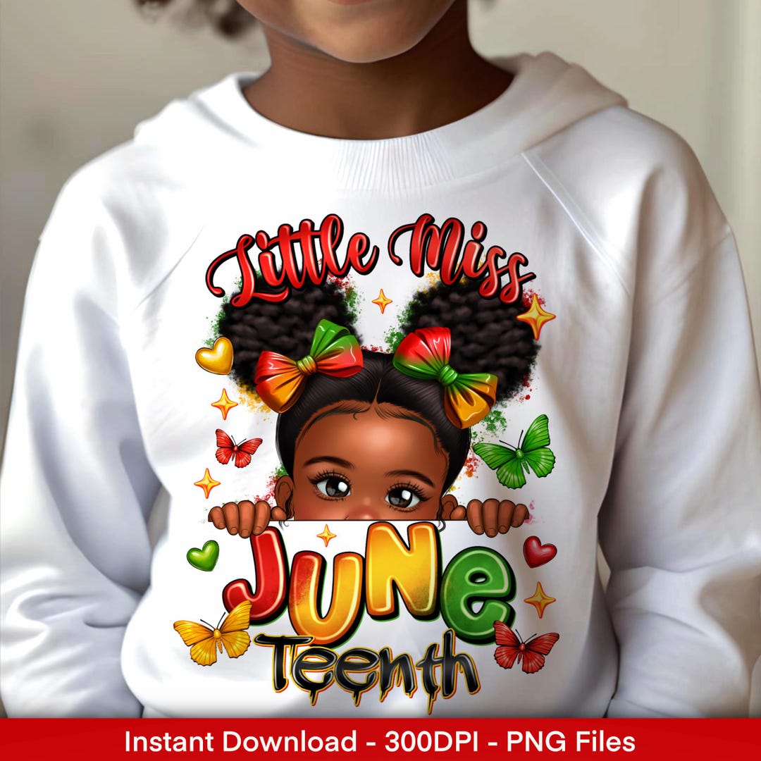 Little Miss Juneteenth PNG: Black Girl Afro Design (digital Download ...