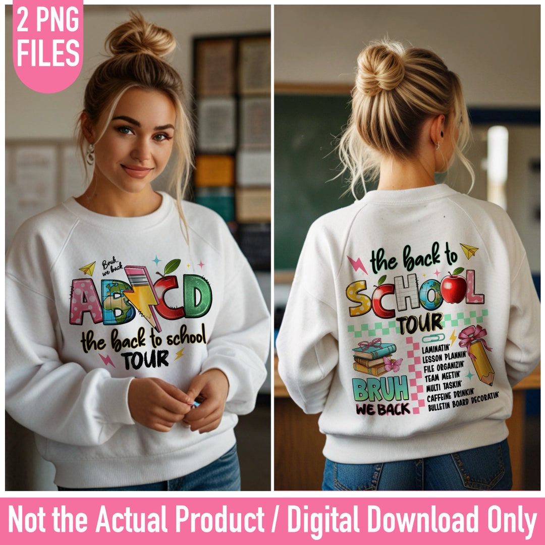 Retro ABCD Teacher Tour PNG: Back to School Design (digital Download ...
