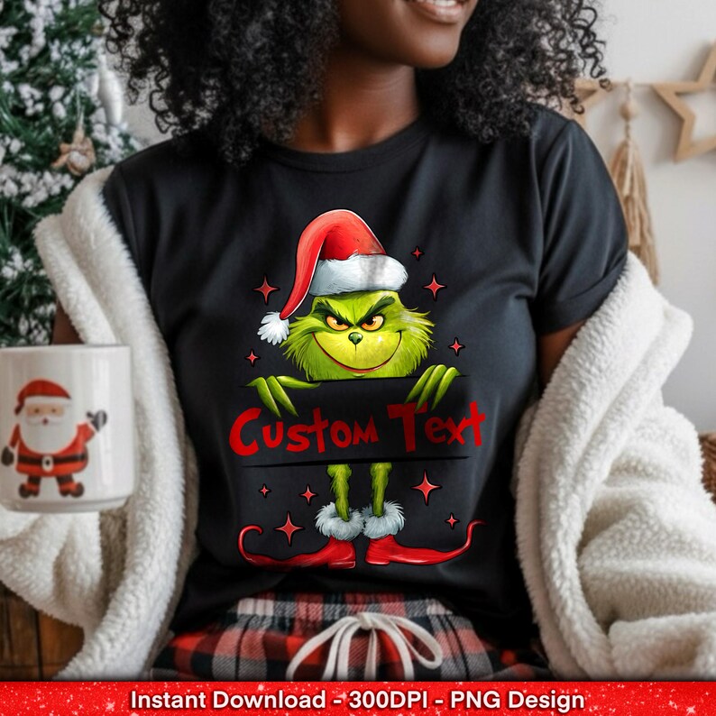 Custom Christmas Grinch Name PNG, Family Thief Art (digital Download ...