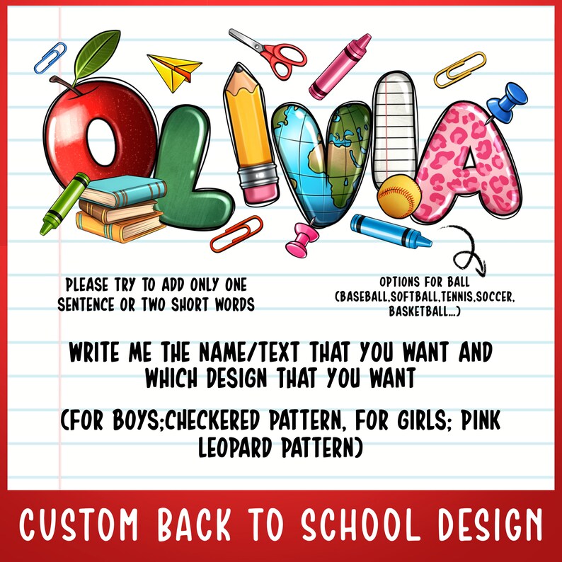 Personalized Back to School Name Png, School Custom Name, Customizable ...