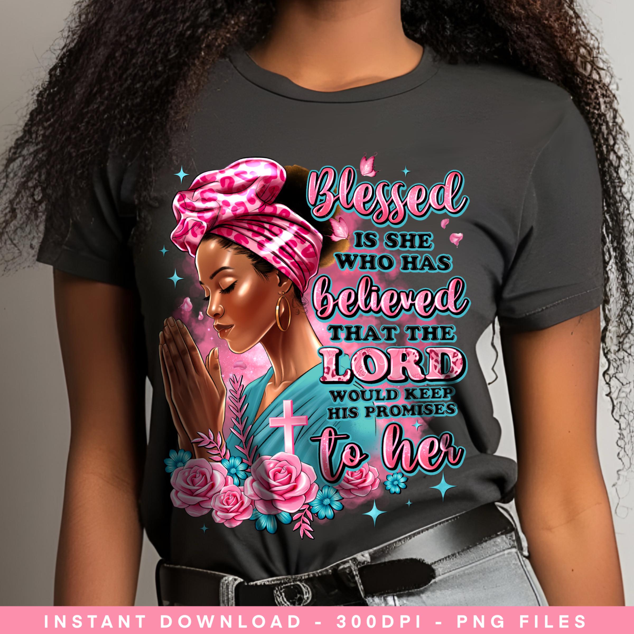 Blessed Black Woman PNG: Christian Afro Art (digital Download - Etsy