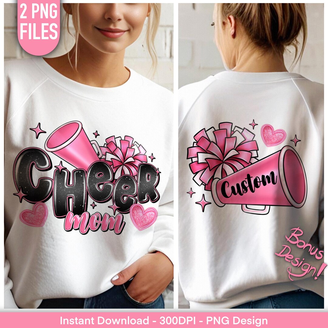 Cheer Mom PNG: Pink Glitter Megaphone Design (digital Download) - Etsy