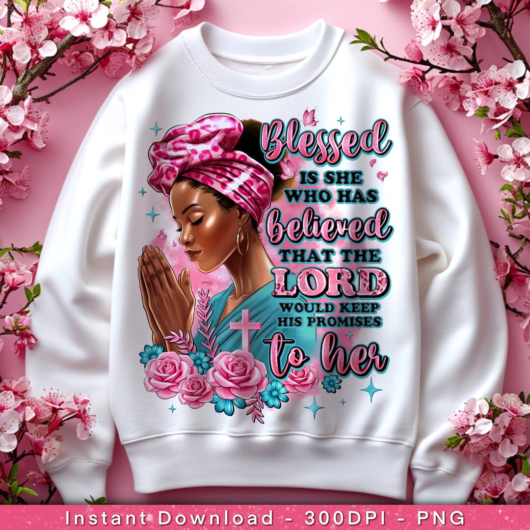 Blessed Black Woman PNG: Christian Afro Art (digital Download - Etsy