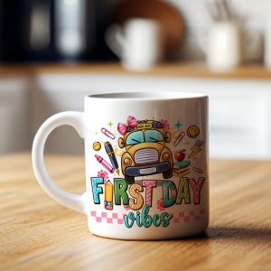 First Day Vibes Png, Back to School Coquette PNG Digital, School Bus ...