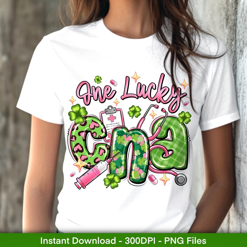 One Lucky CNA Tech PNG, St. Patrick’s Day Png, St Patricks Cna Png ...
