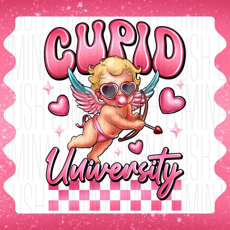 Cupid University PNG, Valentines Day Png, Retro Valentines Png, Love ...