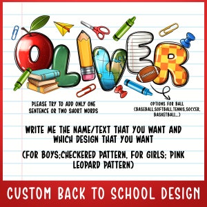 Personalized School Name PNG: Custom Student Design (digital Download ...