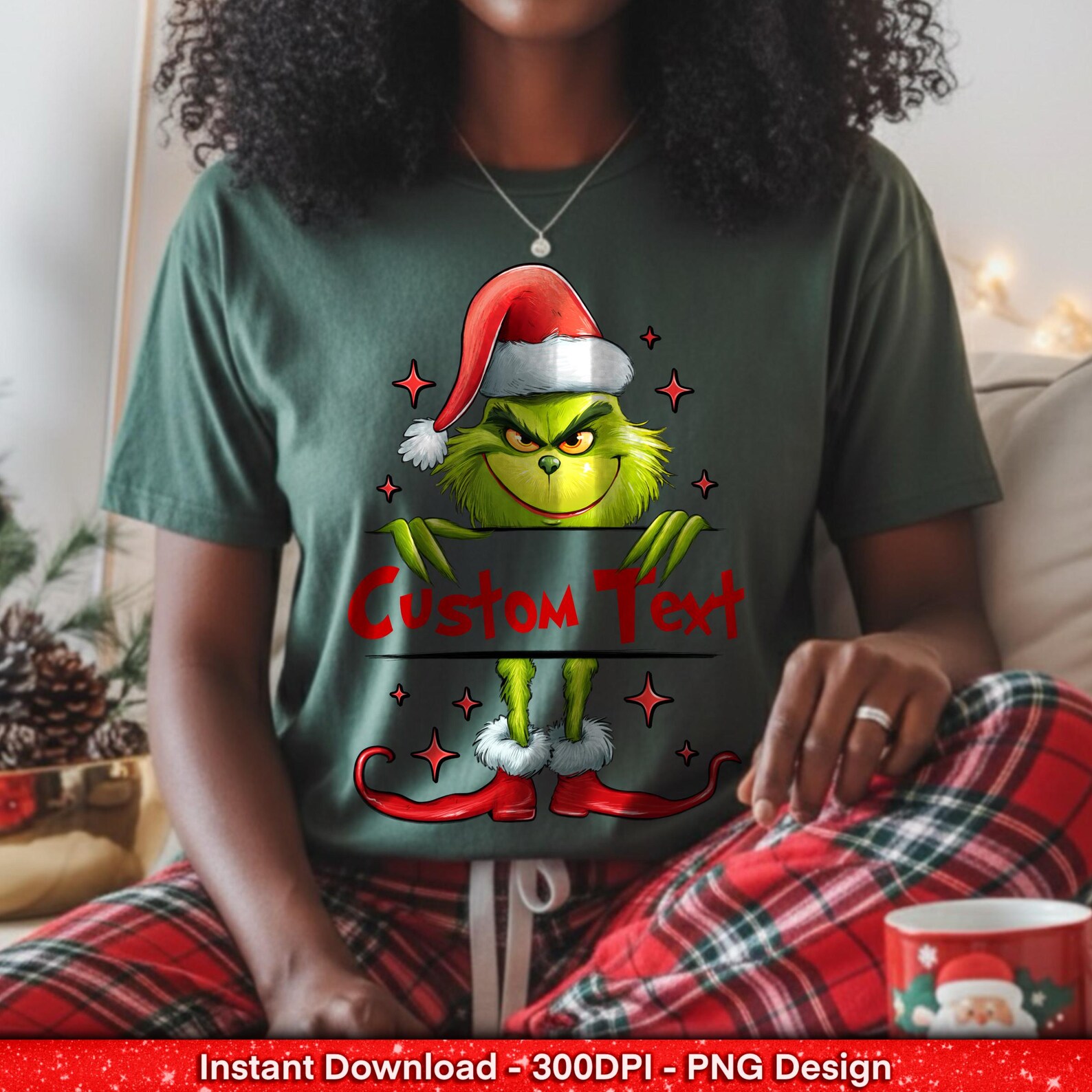 Custom Christmas Grinch Name PNG, Family Thief Art (digital Download ...