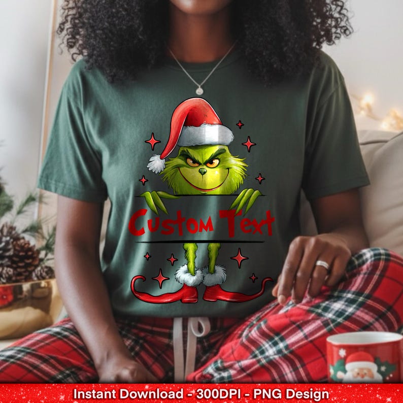 Custom Christmas Grinch Name PNG, Family Thief Art (digital Download ...