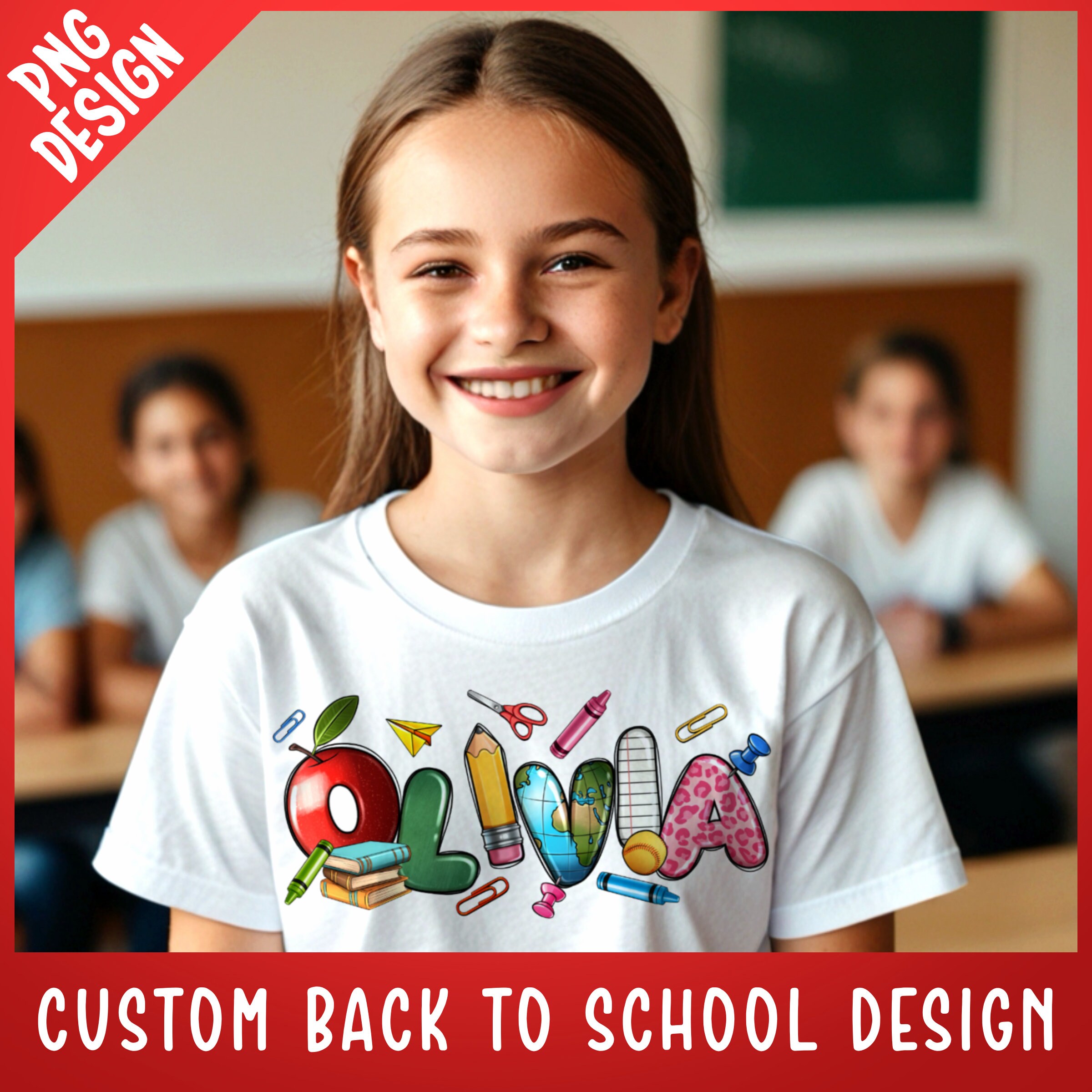 Personalized Back to School Name Png, School Custom Name, Customizable ...