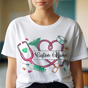 Personalized Nurse PNG: Custom Name Sublimation Design (digital ...