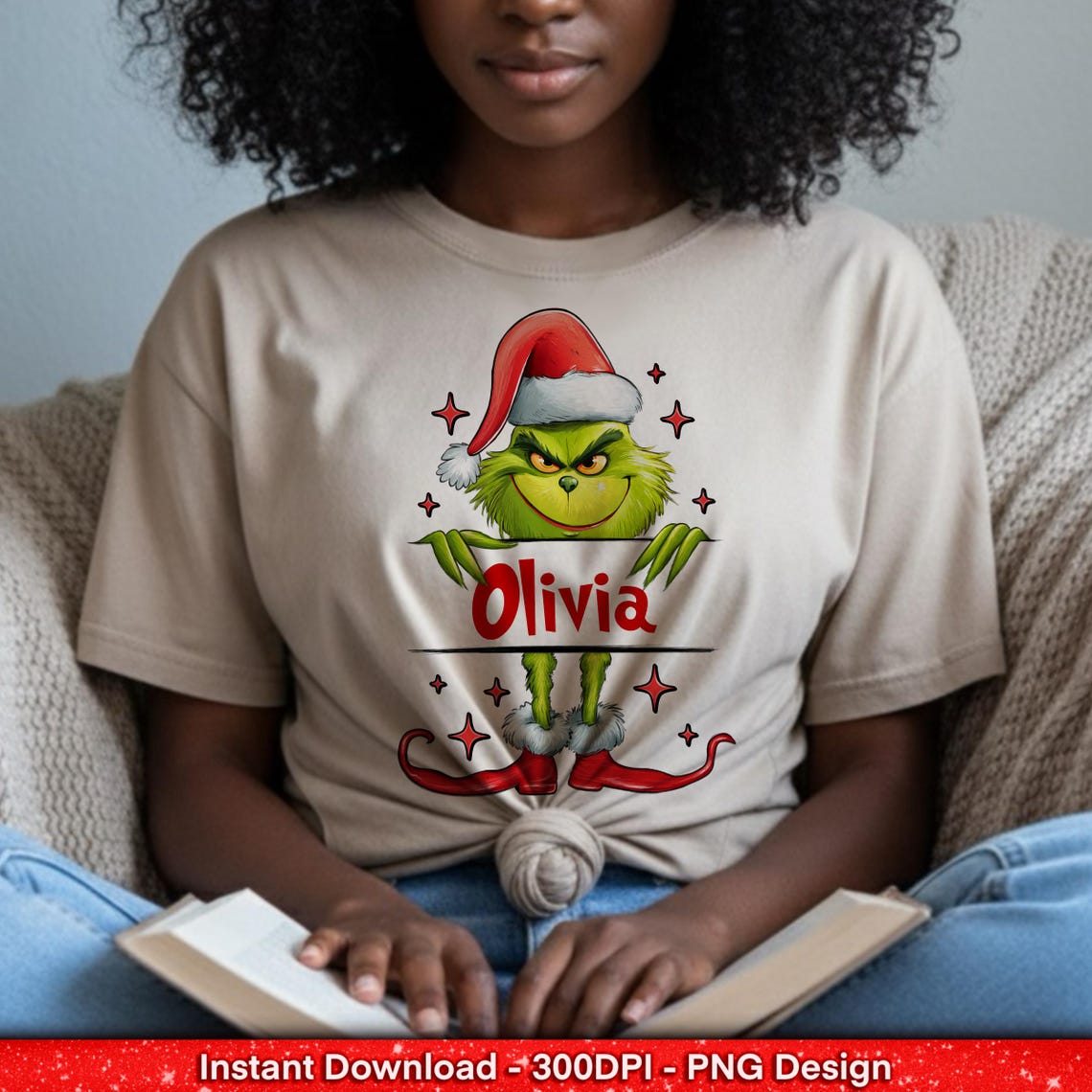 Custom Christmas Grinch Name PNG, Family Thief Art (digital Download ...