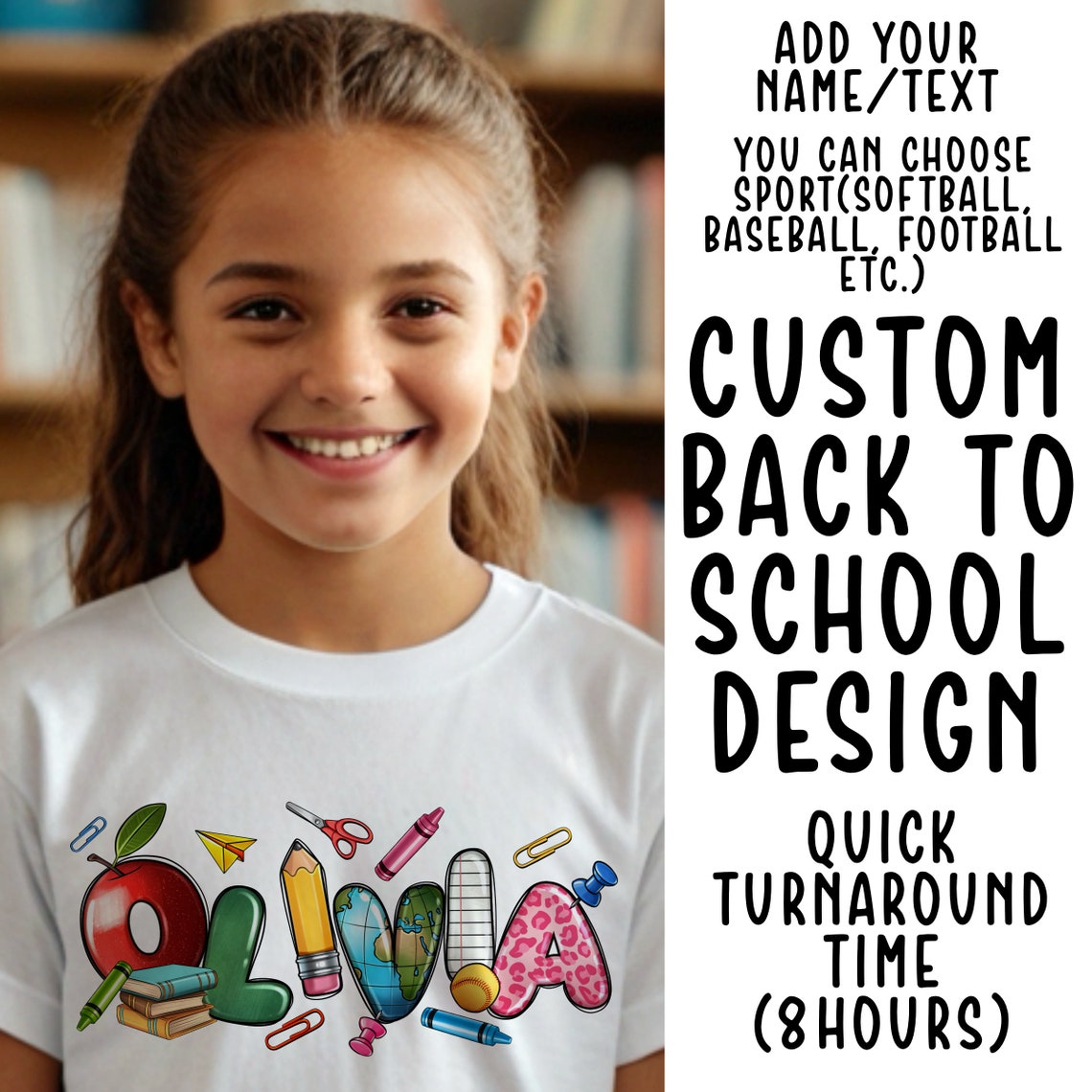 Personalized Back to School Name Png, School Custom Name, Customizable ...