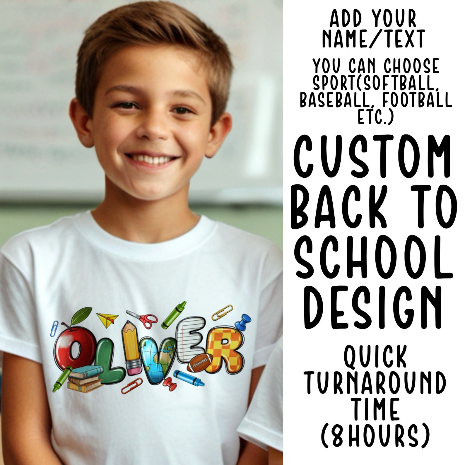 Personalized Back to School Name Png, School Custom Name, Customizable ...