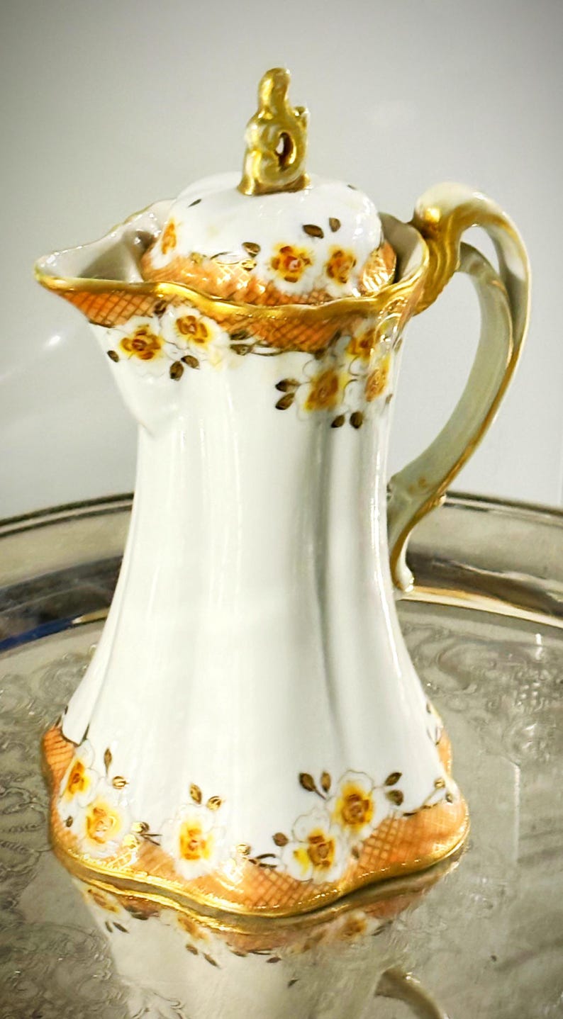 Nippon Chocolate Pot Coffee Pot Noritake Autumn Colors Unique Repaired ...