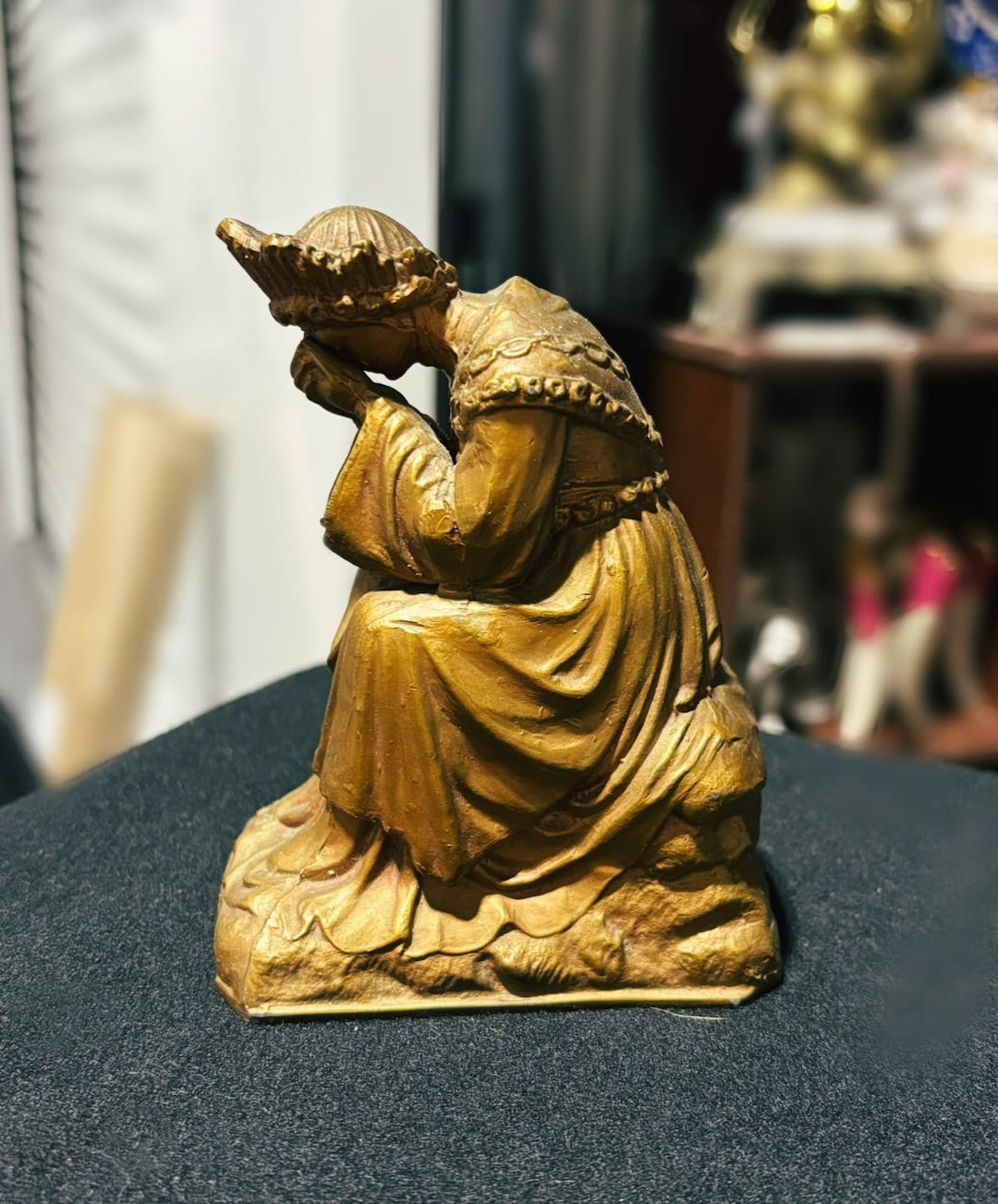 Antique Shelter Our Lady of La Salette Weeping Virgin Mary Sculpture ...