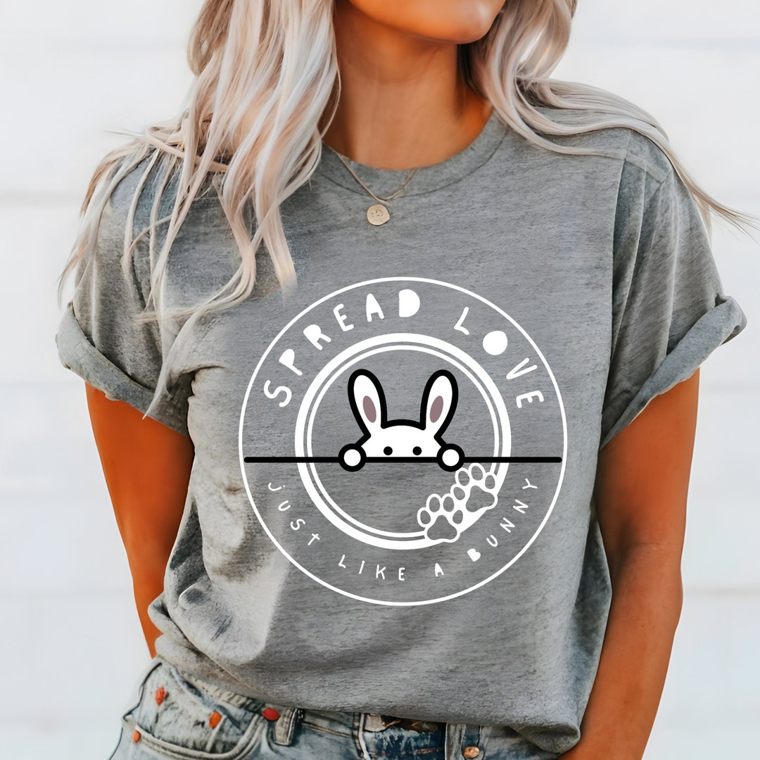Unisex Spread Love Amusing Tee, Cute, Cheeky, Comical Bunny Rabbit ...