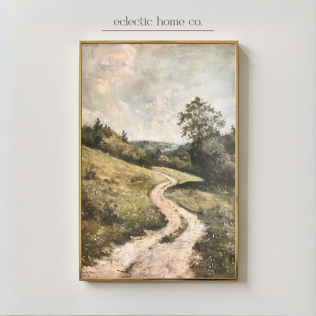 Vintage French Country Landscape Printable, Farmhouse Wall Decor ...