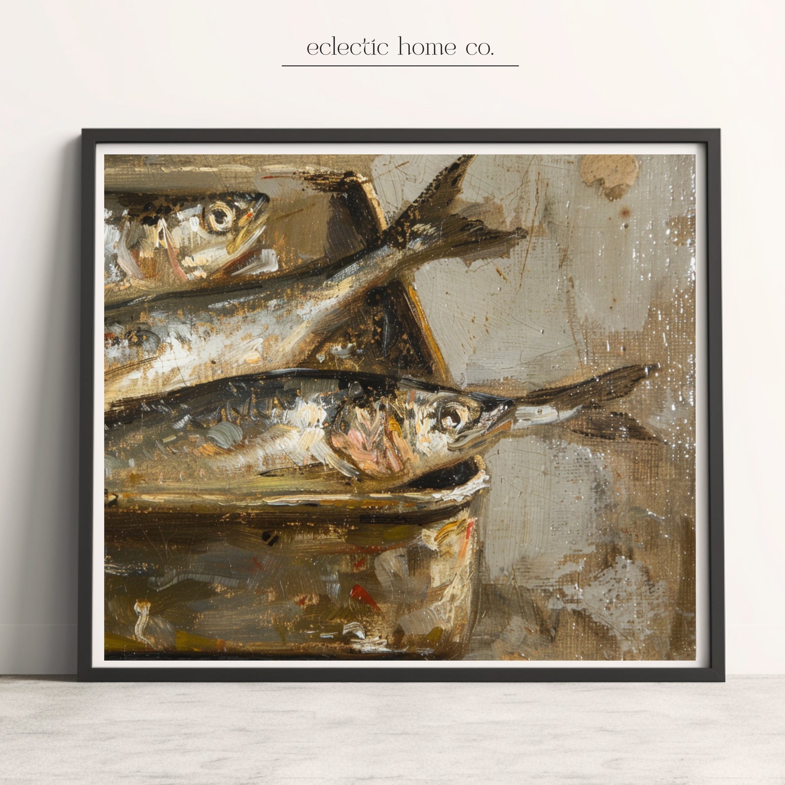 Vintage Sardine Painting Wall Art Printable, Yes Chef Sardine Print ...