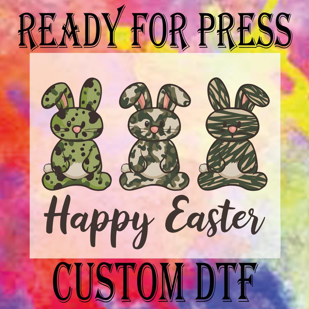Happy Easter Bunny Ready to Press, Christian Easter Dtf Transfer ...