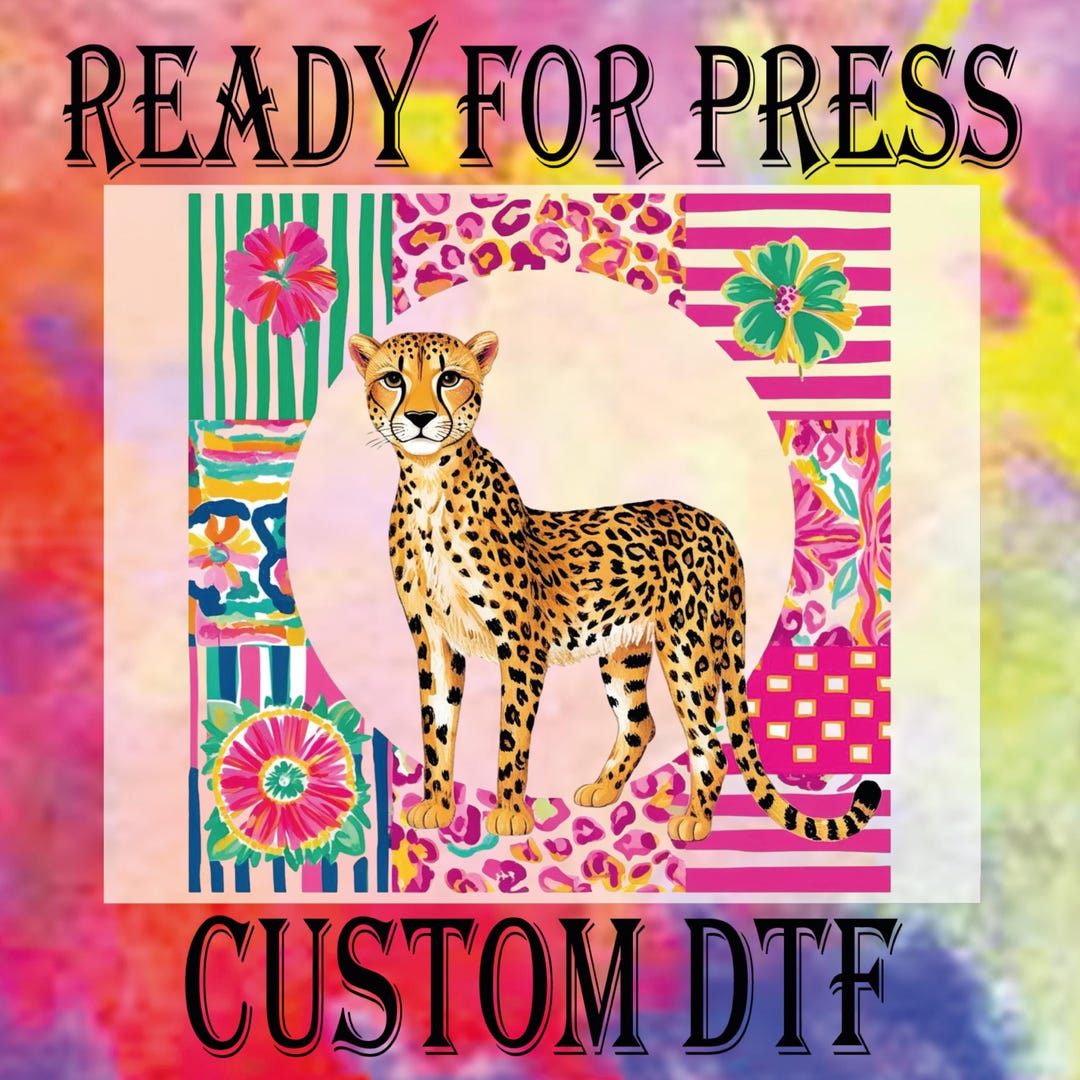 Preppy Leopard DTF Transfer: Cheetah Iron on Heat Press Print - Etsy
