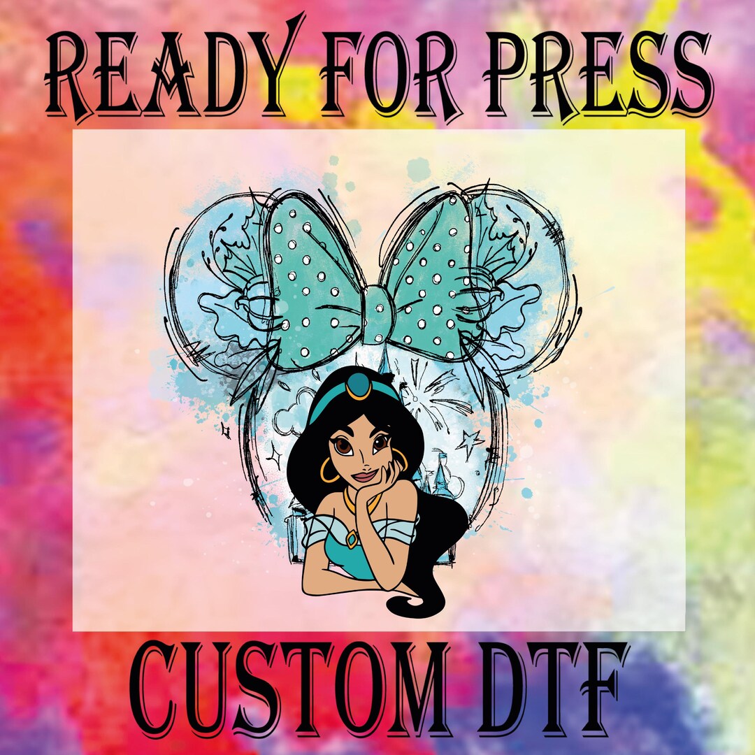 Princess Jasmine Ready to Press, Princess Character Dtf Transfer ...