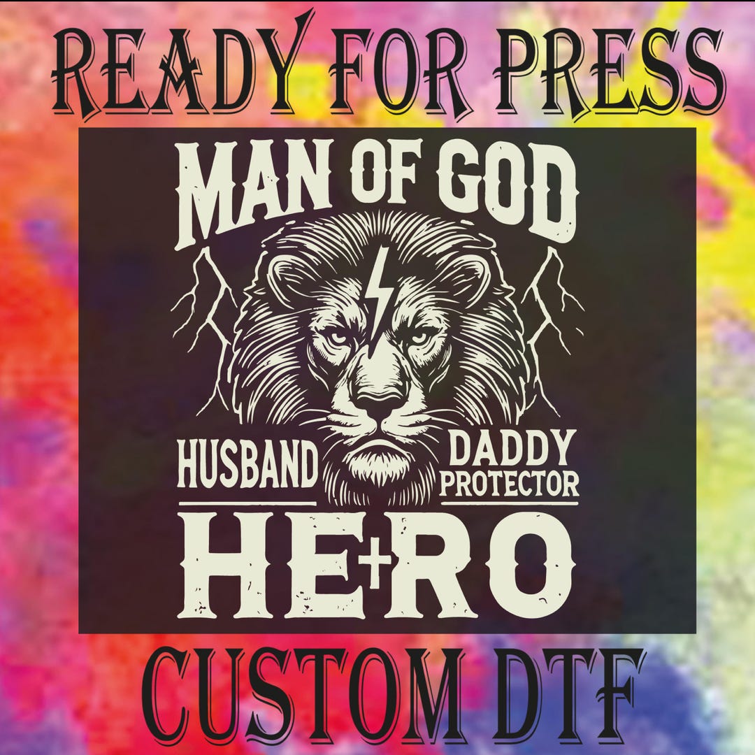 Man of God Ready to Press, Christian Dad Dtf Transfer, Trendy Father's ...