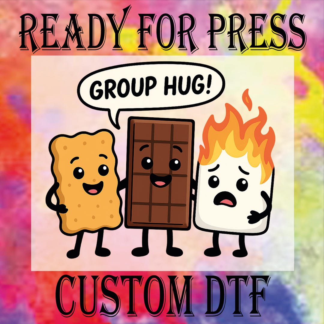 Camping Dtf, Funny Camping Lover Ready to Press, Funny Marshmallow DTF ...
