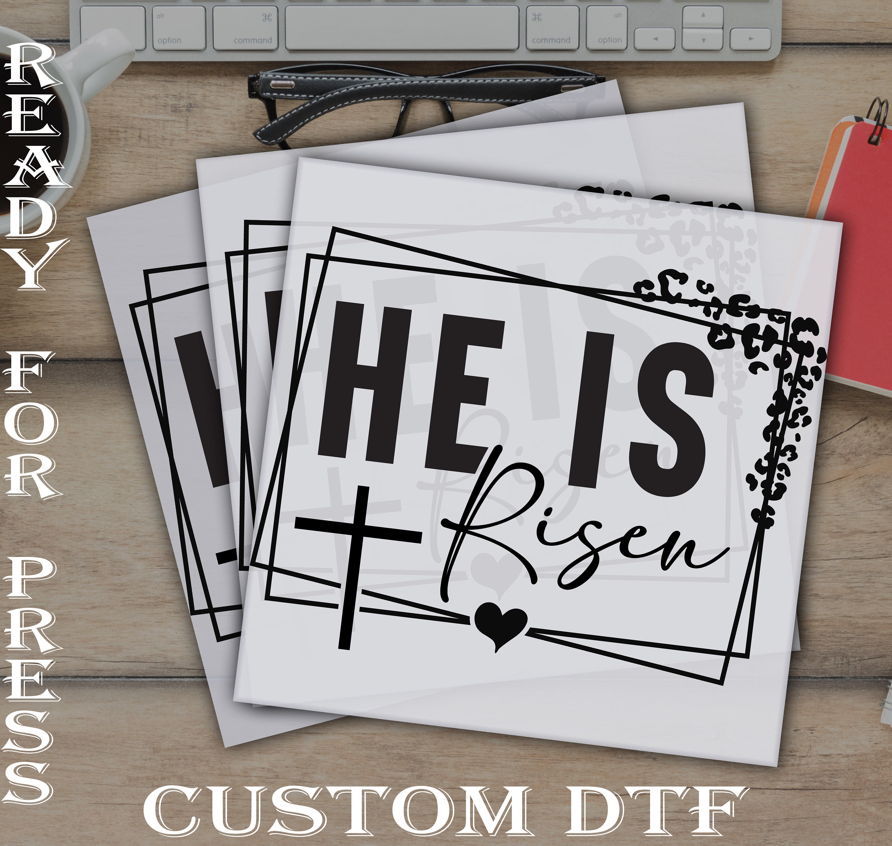 He is Risen Ready to Press, Christian Easter Dtf Transfer, Custom Dtf Transfers, Religious ...