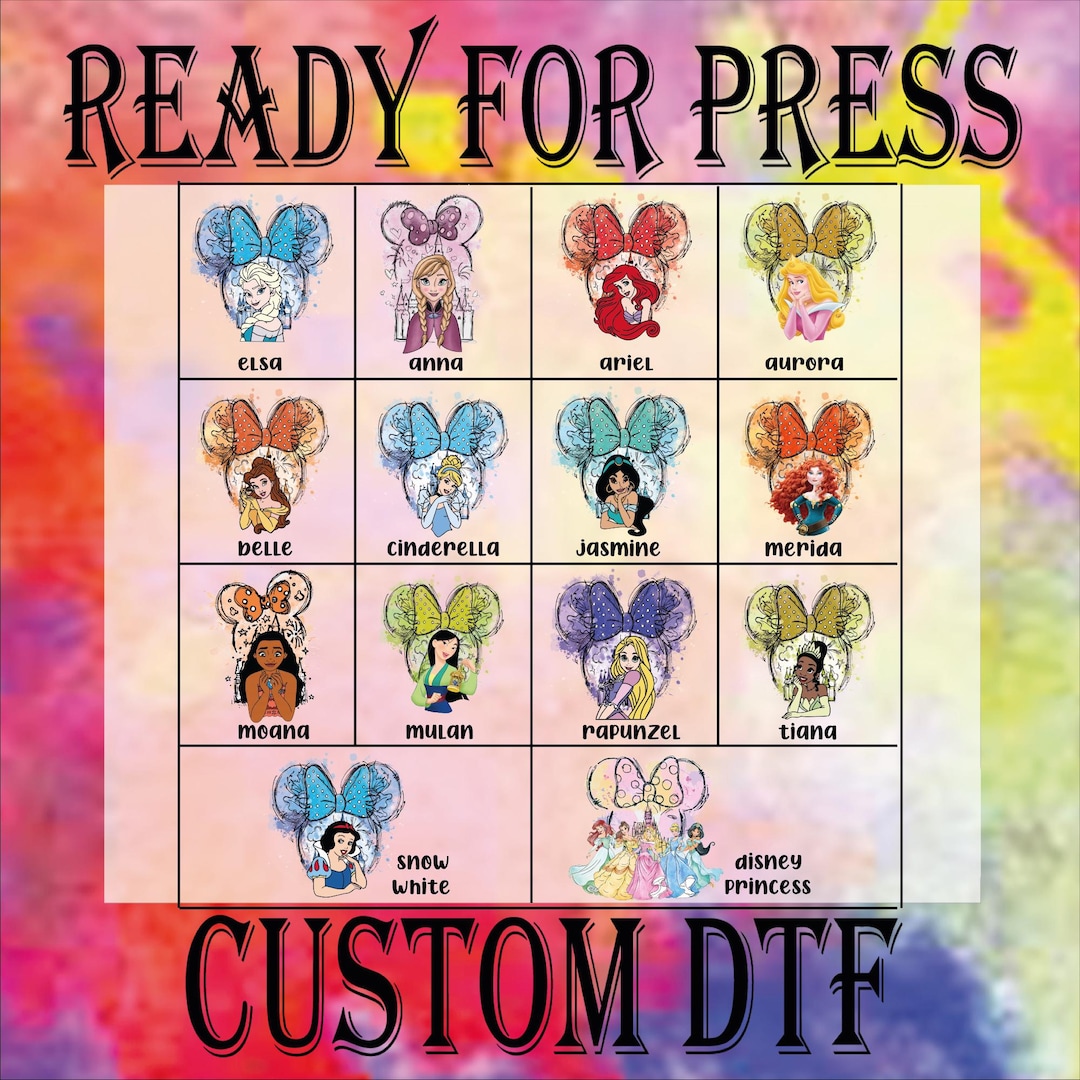 Watercolor Princesses DTF Transfer: Retro Castle Heat Press Print - Etsy