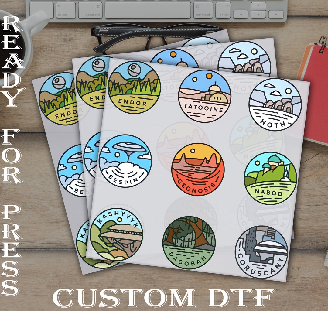 Star Wars Planets Simple Ready to Press, Galaxy's Edge Dtf Transfer ...