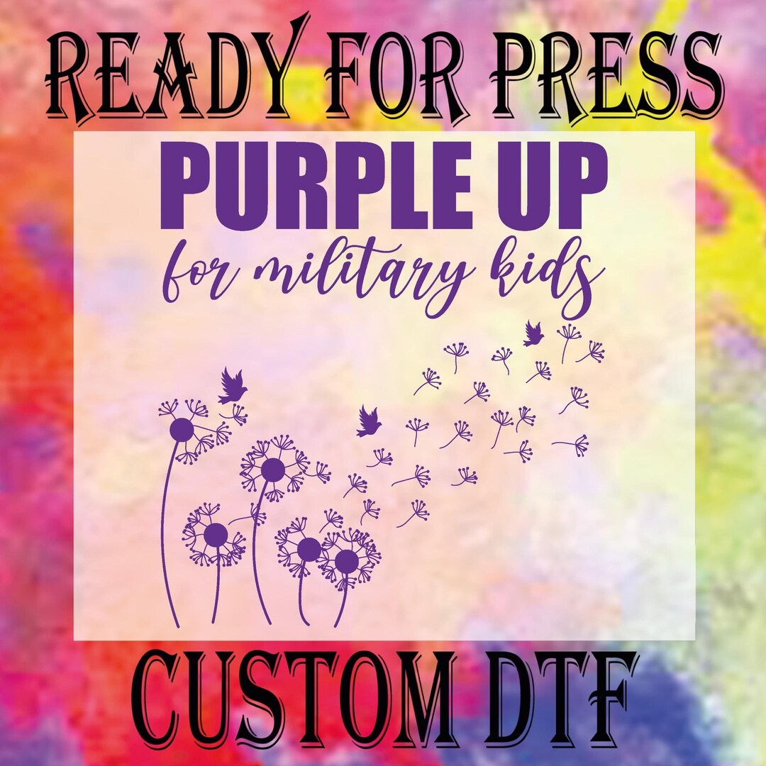 Military Child Dandelion Ready to Press, Purple up for Military Kids ...