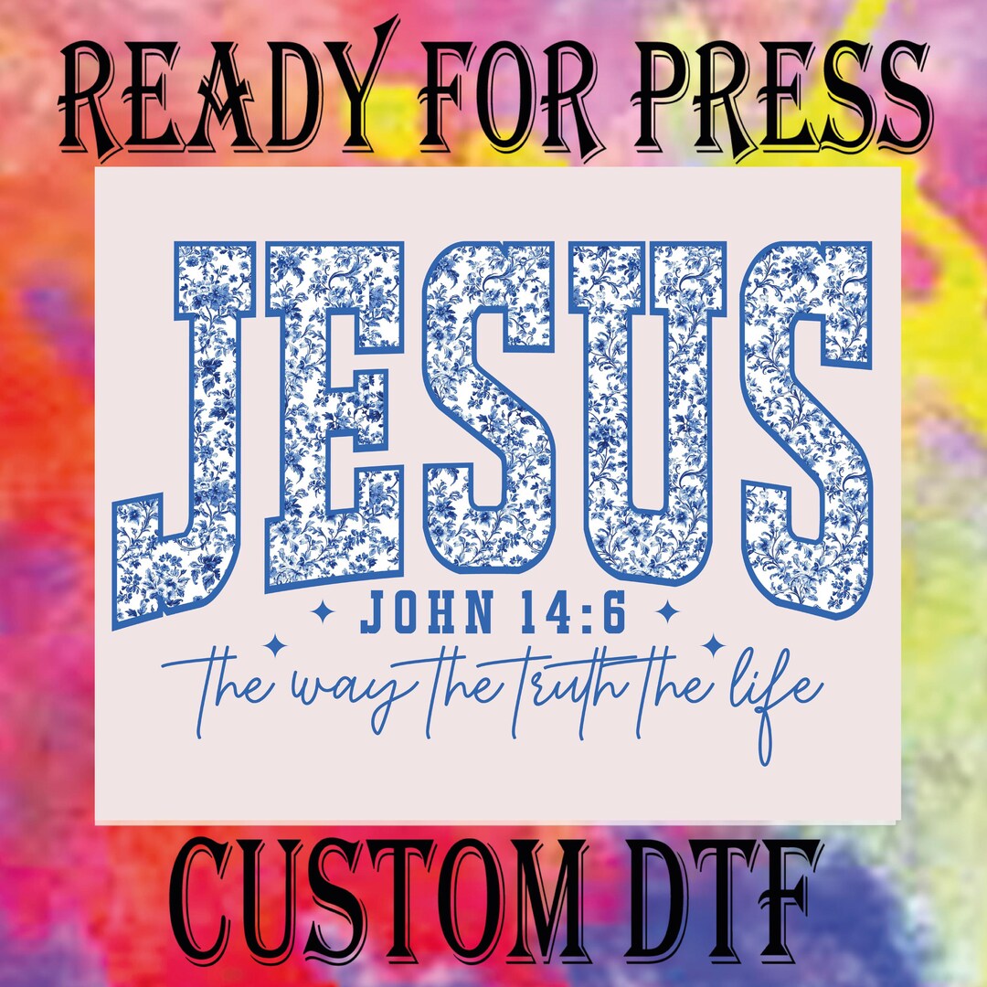 Floral Jesus DTF Transfer, Christian Heat Transfer, Ready to Press - Etsy
