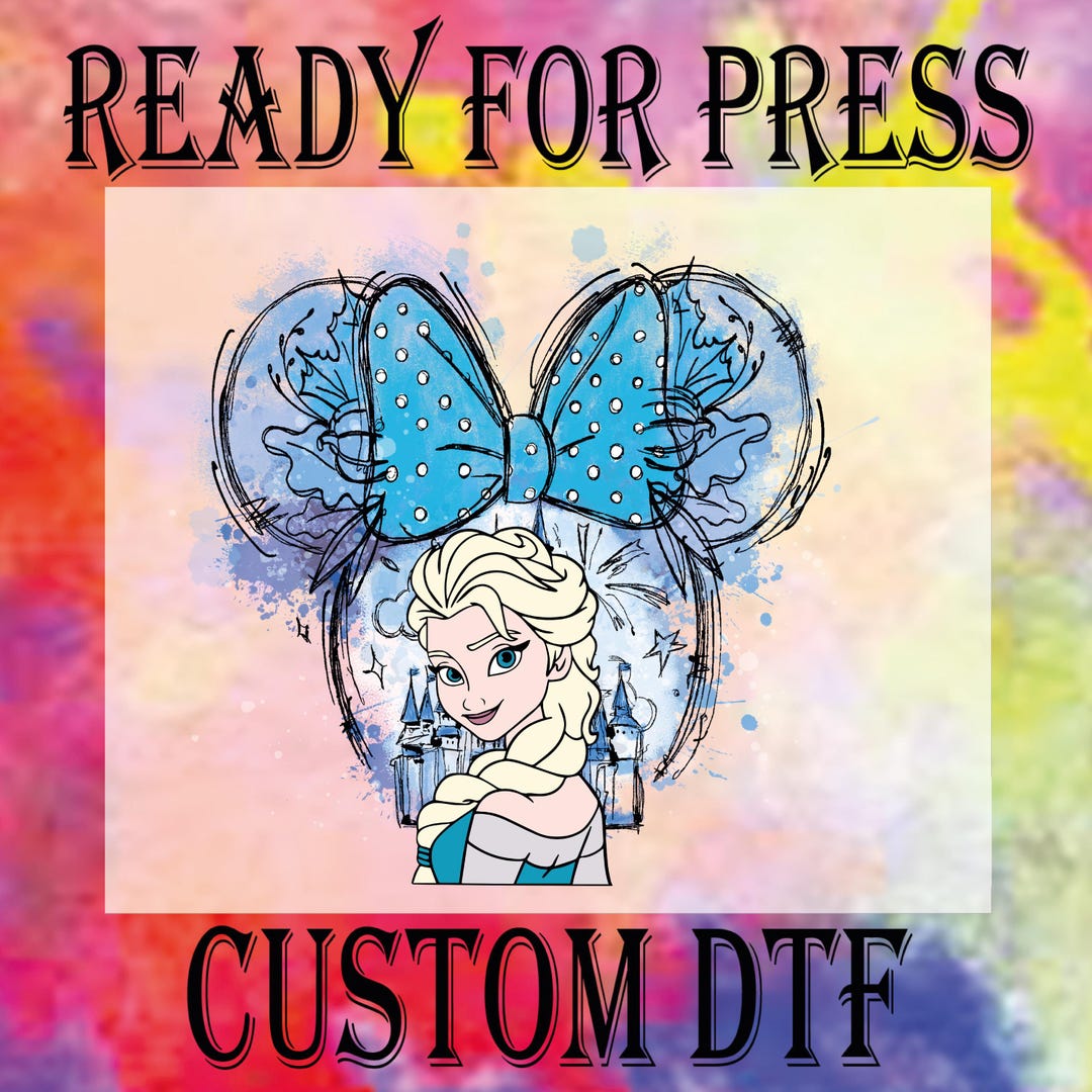 Princess Elsa Ready to Press, Frozen Princess Dtf Transfer, Minnie ...