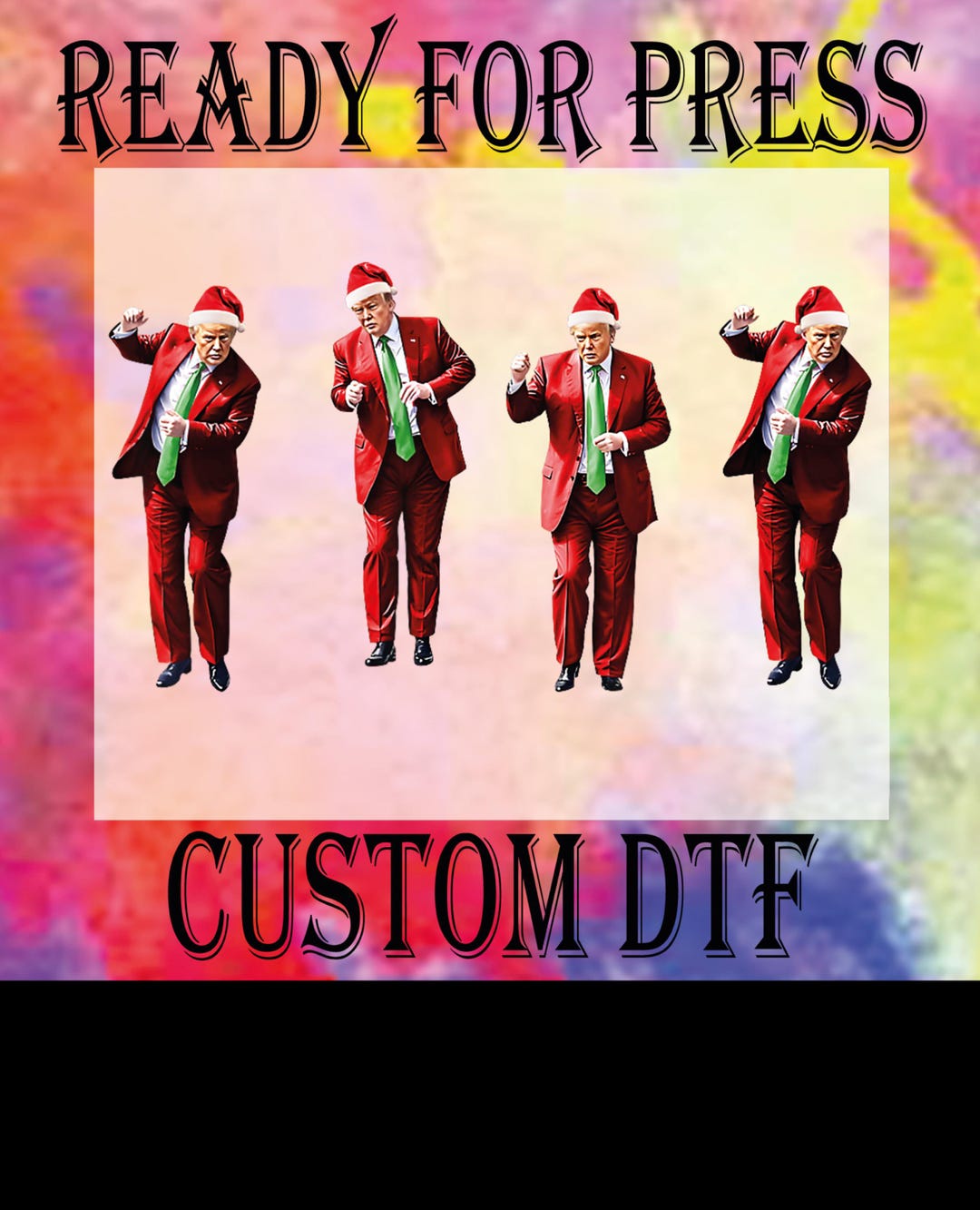 Funny Trump Dance Santa Claus Dtf, Trump Christmas Dtf, Funny Trump ...