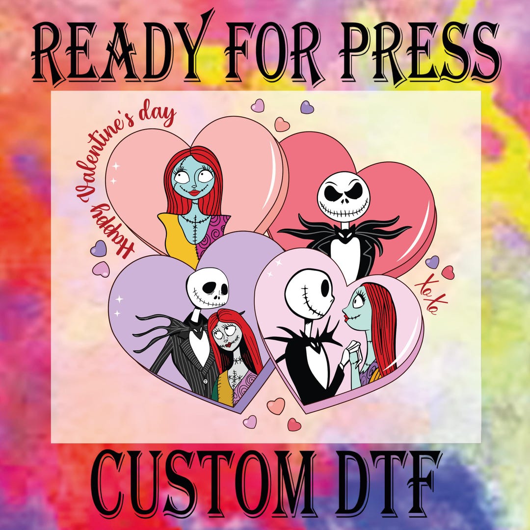 Nightmare Valentine Couple Ready to Press, Horror Movies Character DTF ...