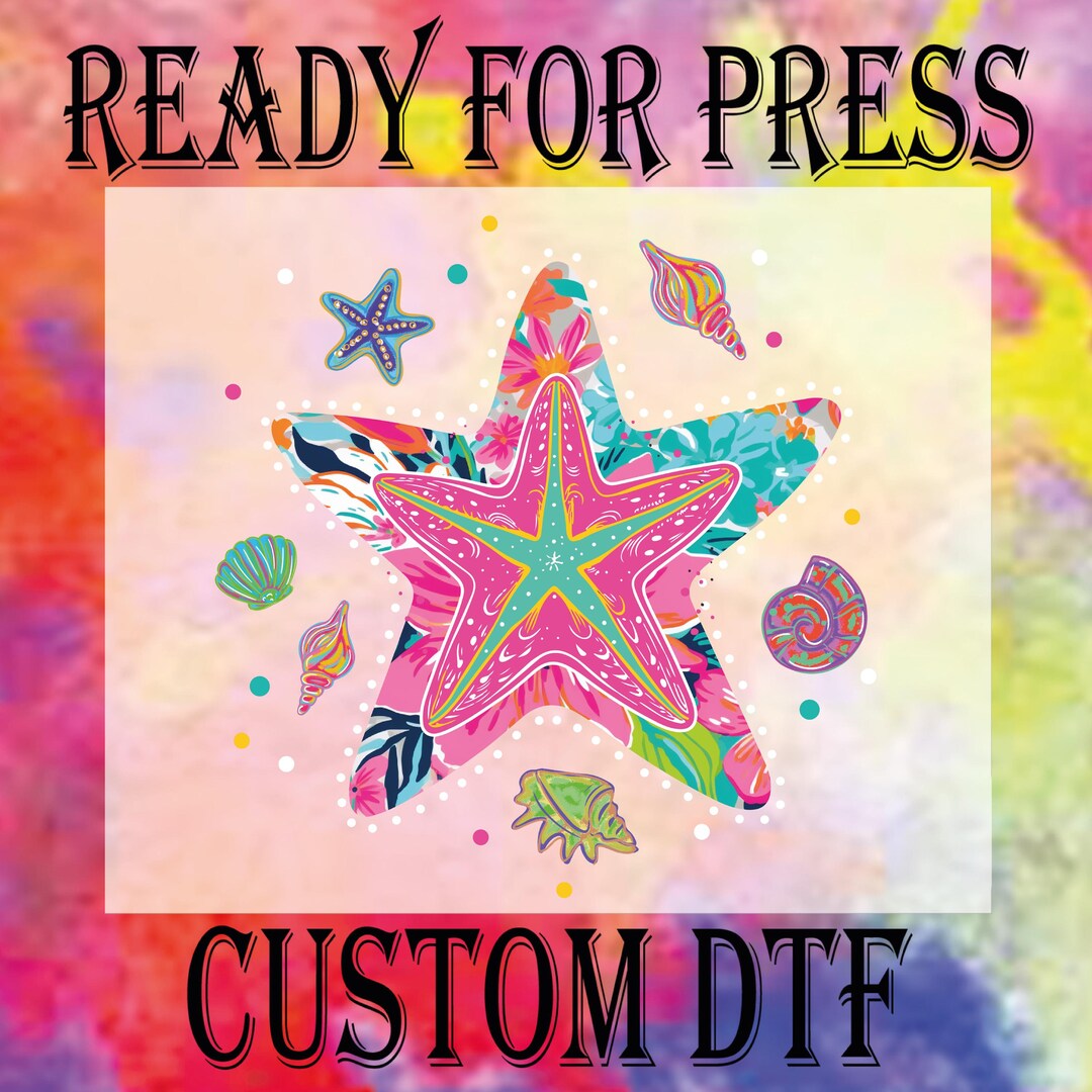 Preppy Starfish Coquette Ready to Press, Summer Vibes DTF Transfer ...