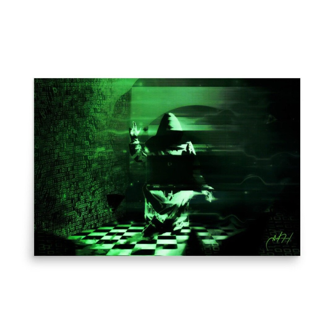 Matrix Green Mage and Cyber Mysticism Wall Art Print 24x36 Arturo ...
