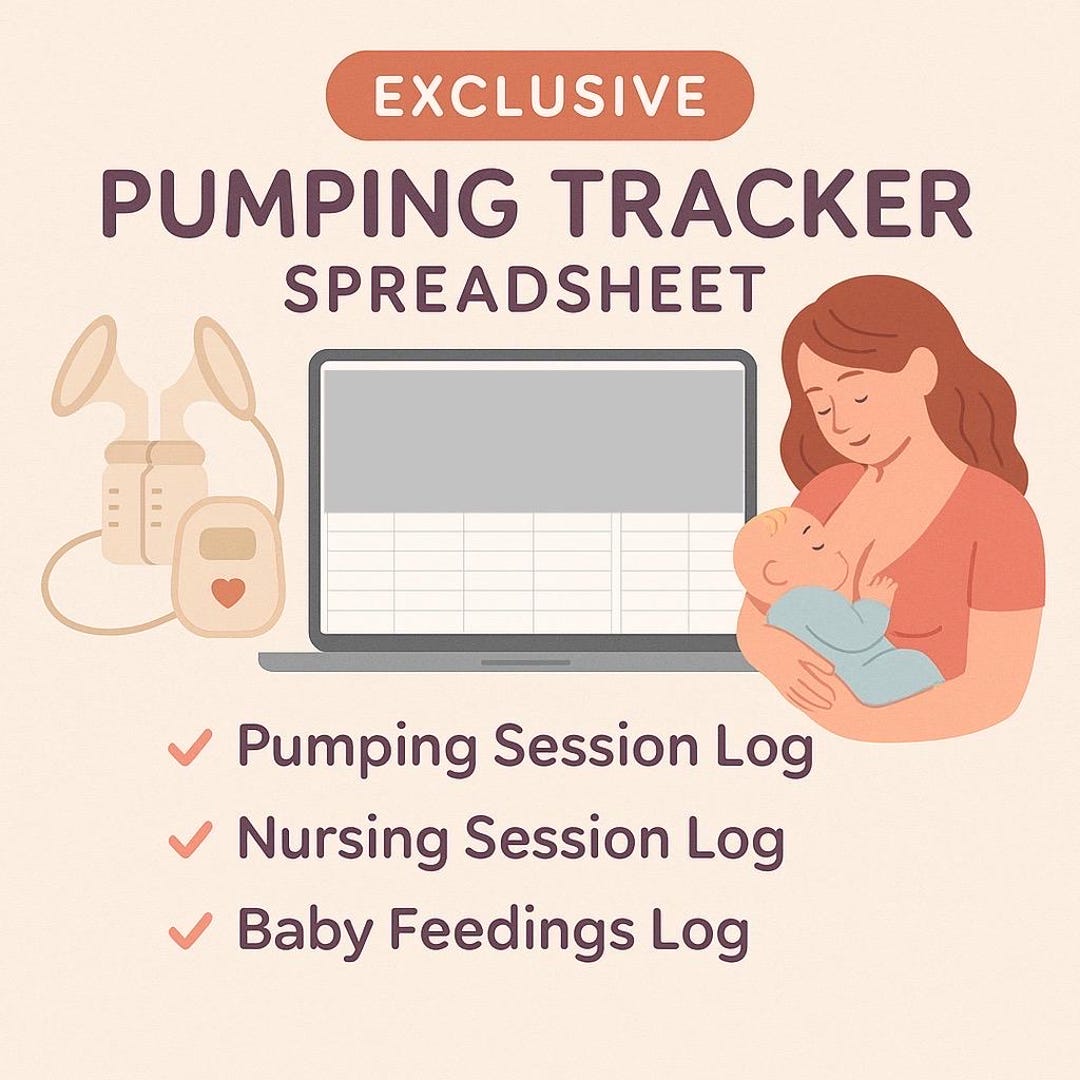 Exclusive Pumping Tracker Spreadsheet | Pump Log | Nursing Session ...