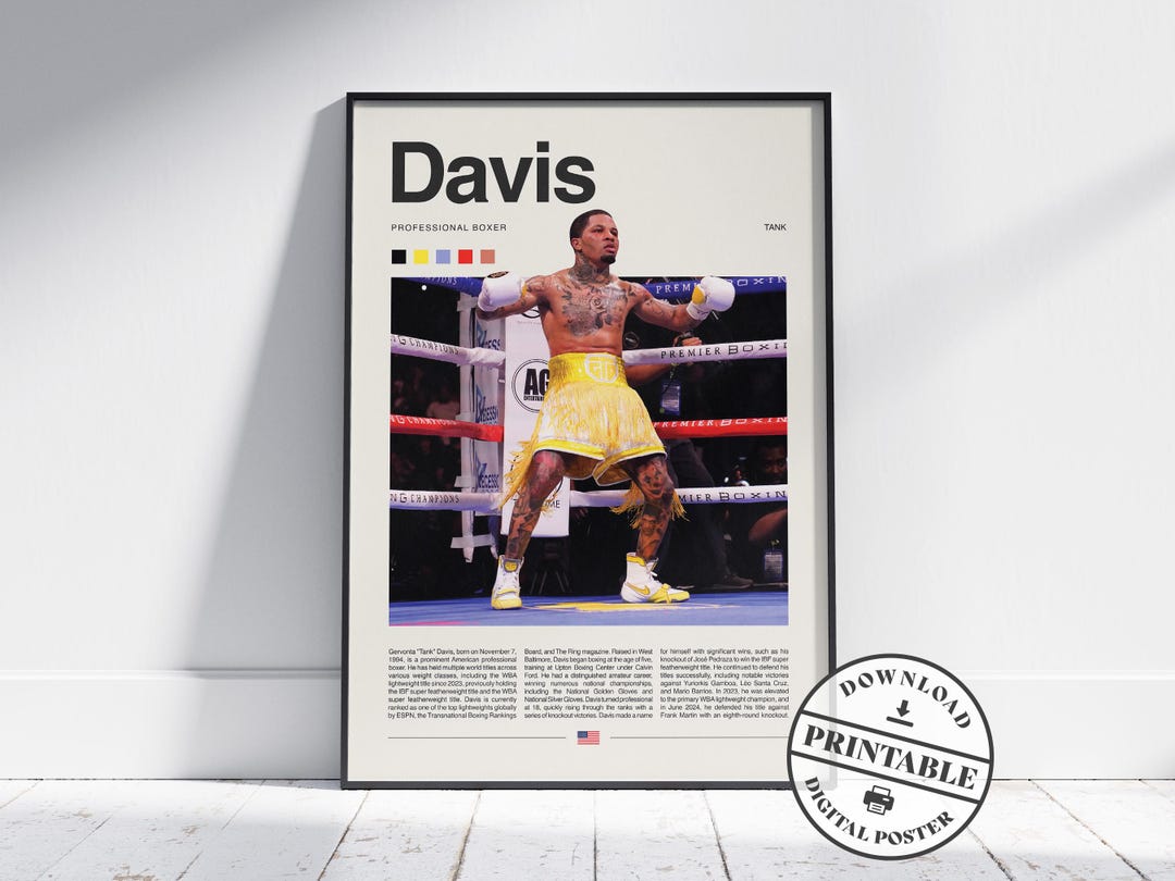 Gervonta Davis Poster, Boxing Poster, Tank Davis Boxing Wall Art, Mid ...