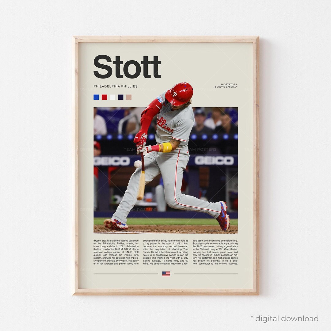 Bryson Stott Poster, Baseball Poster, Baseball Wall Art, MBL Posters ...