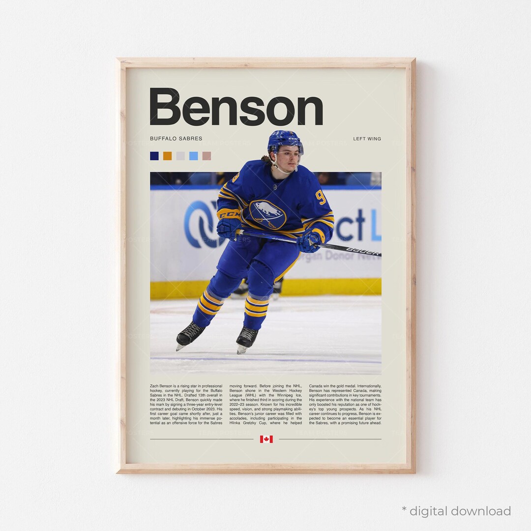 Zach Benson Poster, Ice Hockey Poster, Hockey Wall Art, NHL Hockey ...