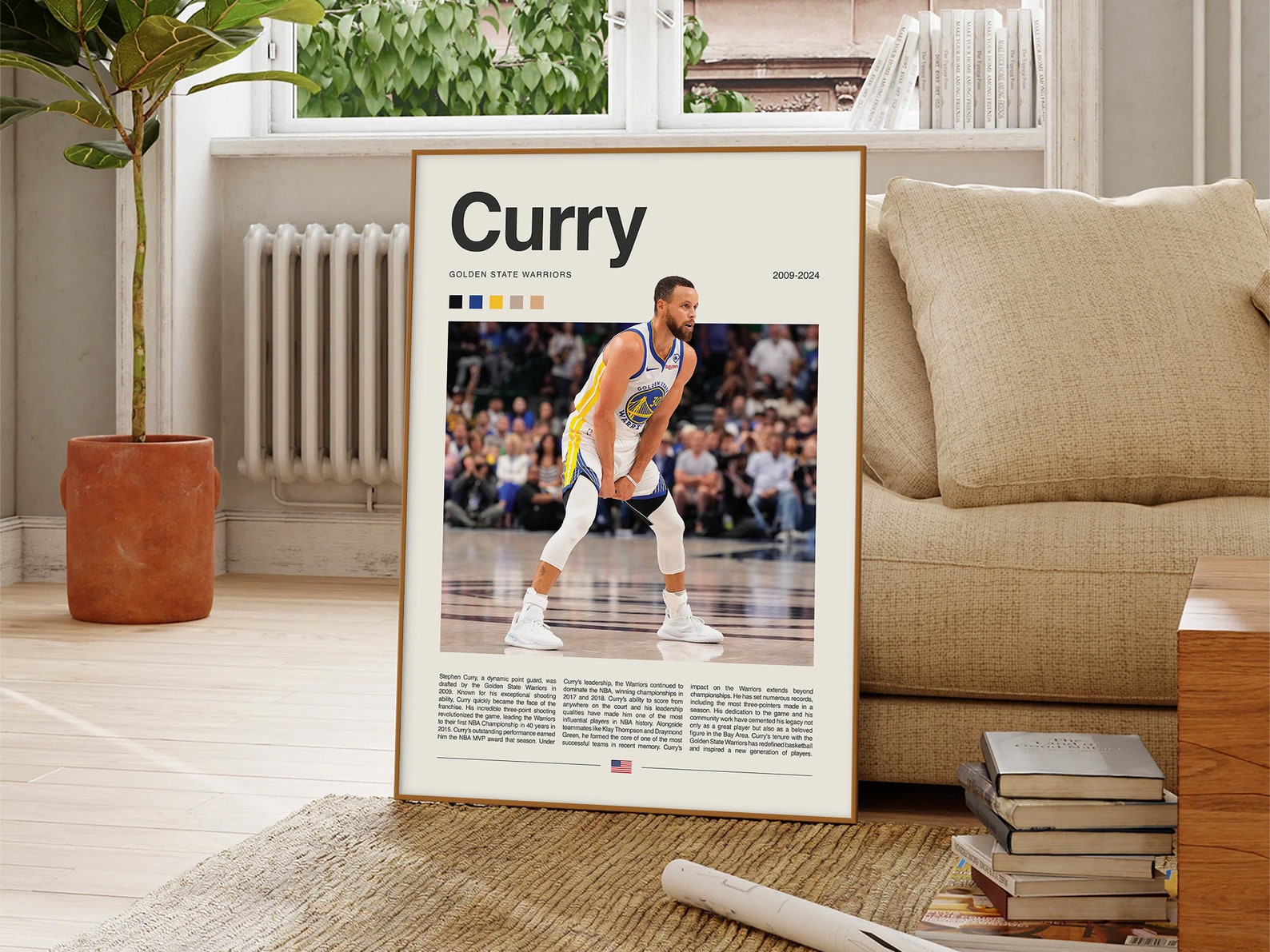 Stephen Curry Poster, Golden State Warriors Basketball Poster ...