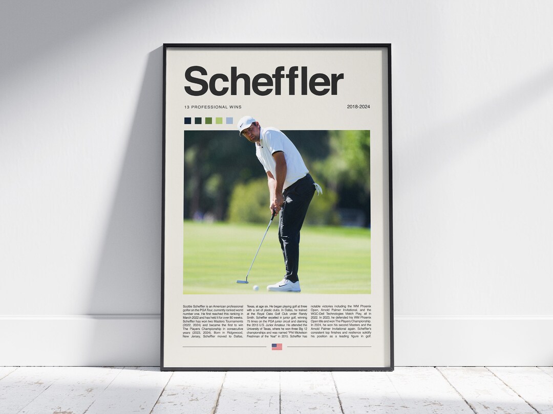 Scottie Scheffler Poster, Golf Poster, PGA Tour Golf Wall Art for ...