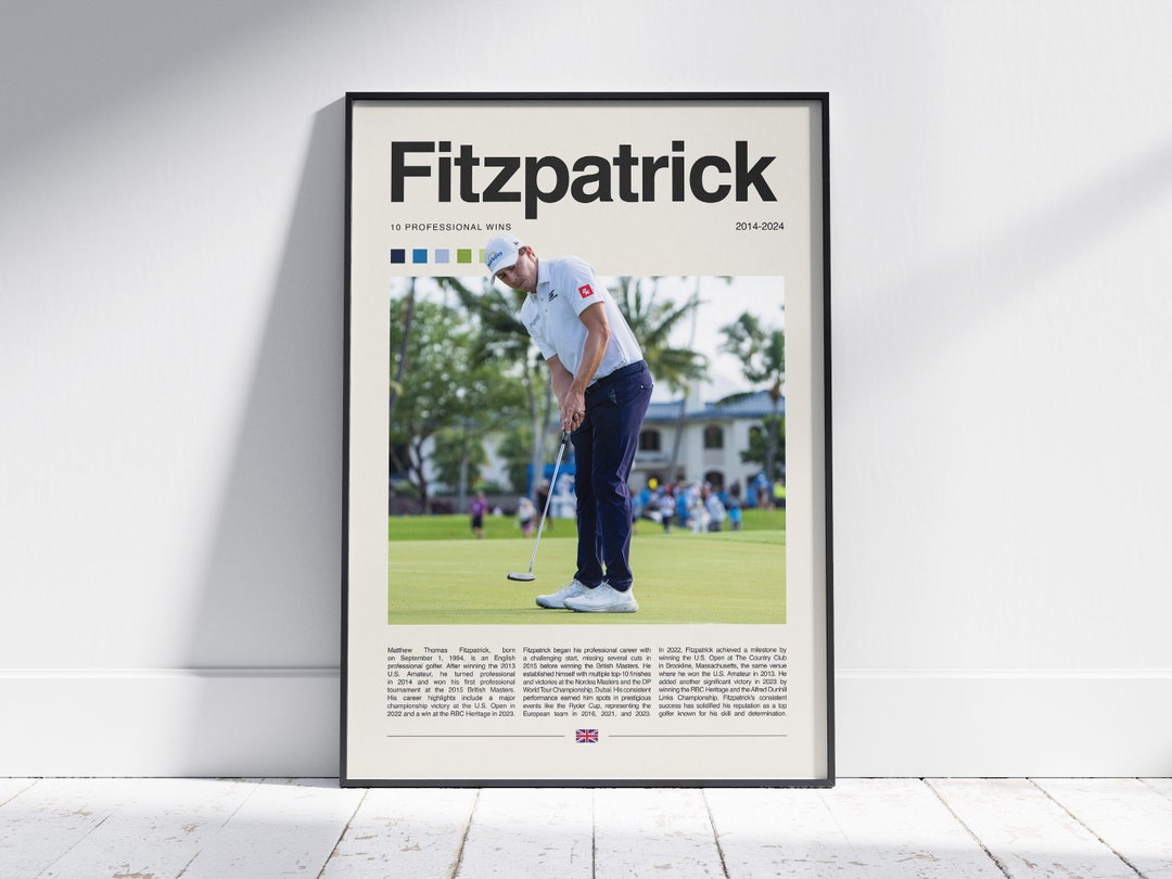 Matt Fitzpatrick Poster, Golf Poster, PGA Tour Golf Wall Art for Office ...