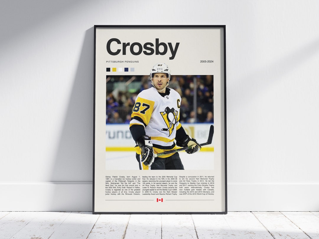 Sydney Crosby Poster, NHL Hockey Poster for Office, Pittsburgh Penguins ...