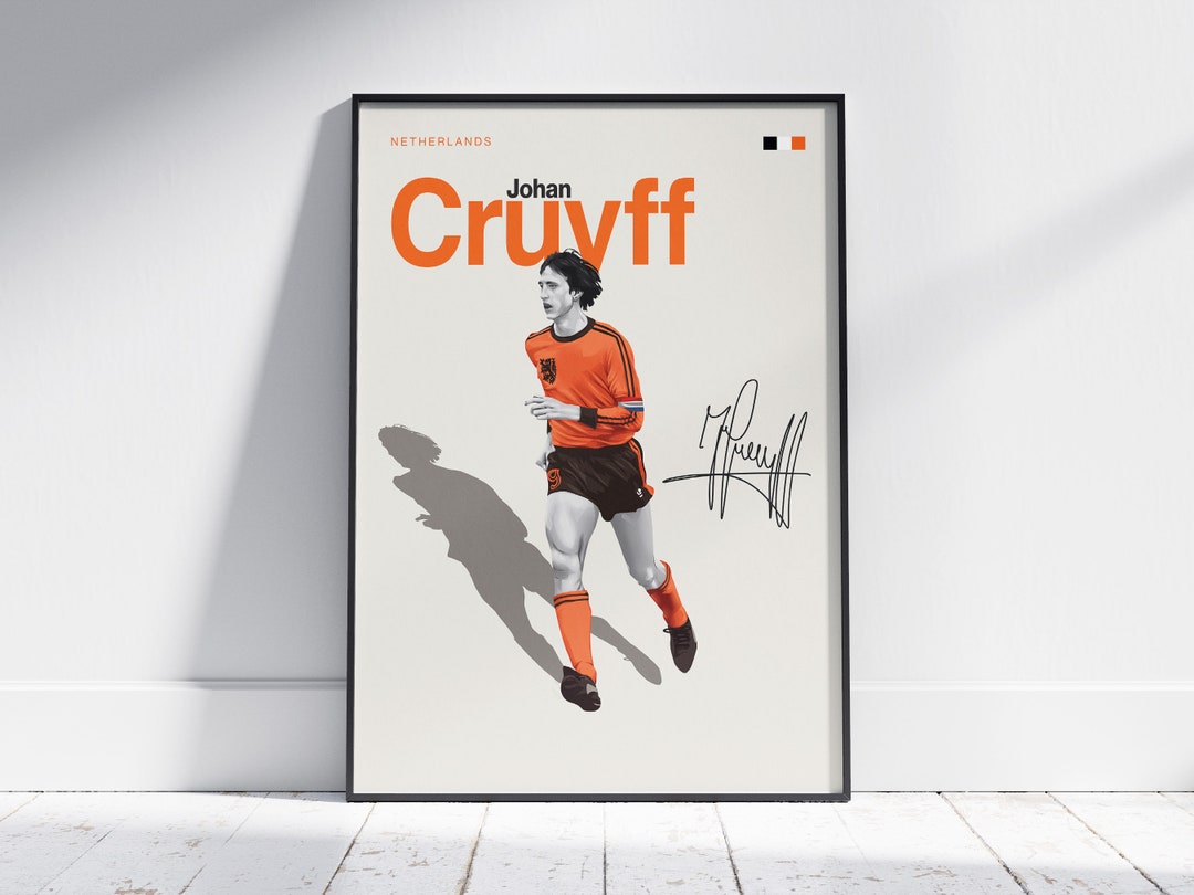 Johan Cruyff Poster, Soccer Poster for Boys Room, Dutch World Cup Gifts ...