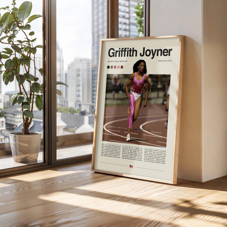 Florence Griffith Joyner Poster, Athletics Poster, Runner Art Print ...